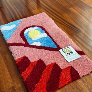 VIEW WINDOW RUG / Pink Accent Rug, Decor Rug for Rooms, Gift Idea Rug ...