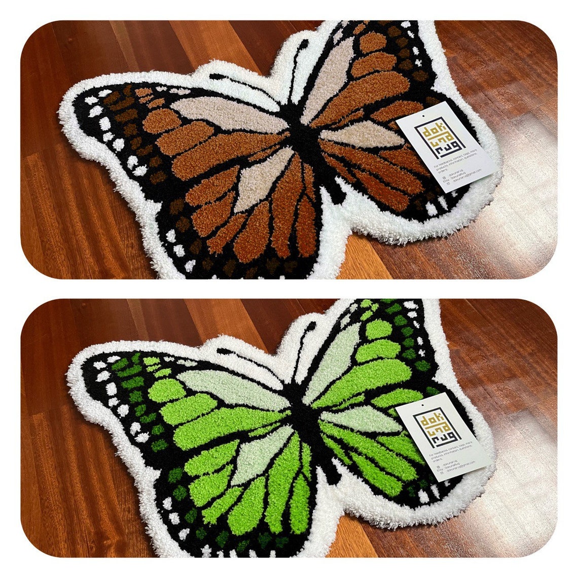 BUTTERFLY RUG / 7 COLOR Options, Handmade Tufted Rug, Different Sizes ...