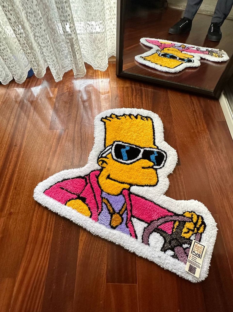 BART SIMPSON RUG / Simpsons Tufted Rug, Cartoon Character Rug, Bart ...