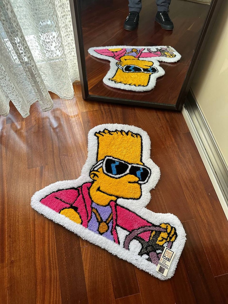 BART SIMPSON RUG / Simpsons Tufted Rug, Cartoon Character Rug, Bart ...