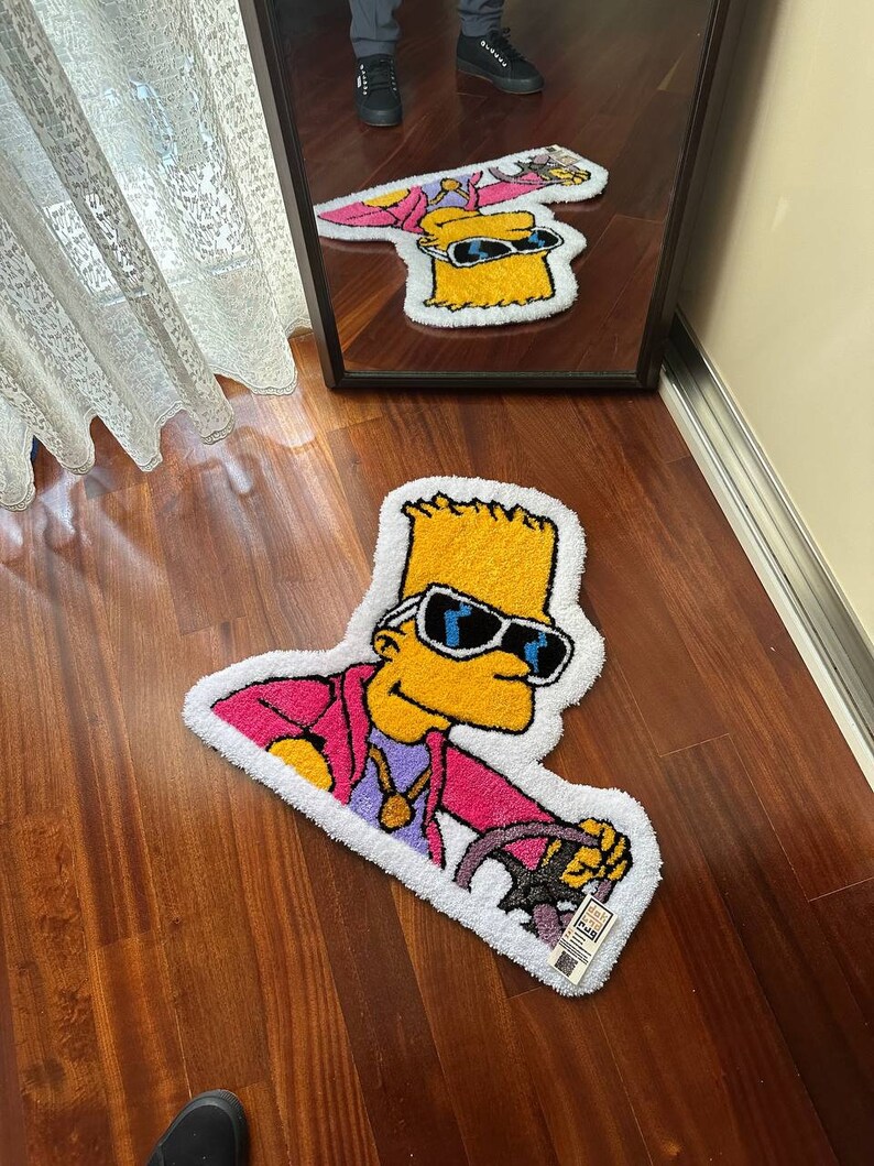 BART SIMPSON RUG / Simpsons Tufted Rug, Cartoon Character Rug, Bart ...