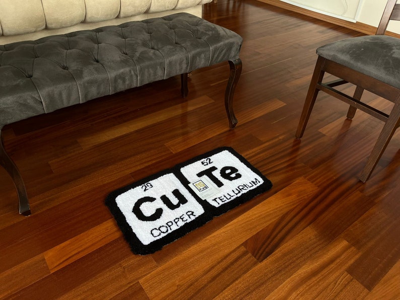 CUTE ELEMENTS RUG Chemistry Joke Rug Tufted Symbols Rug - Etsy