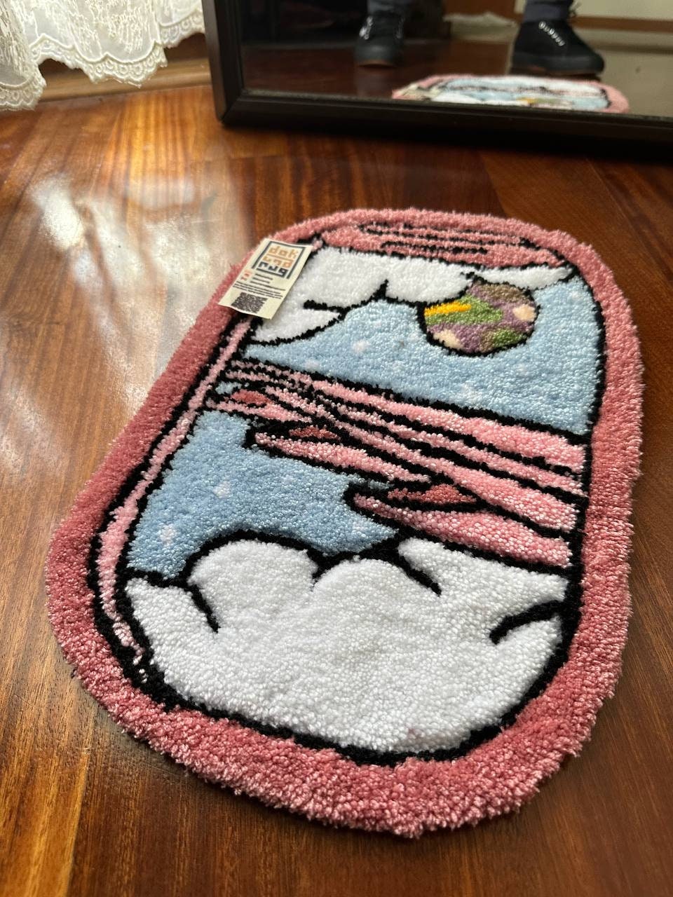 AIRPLANE WINDOW RUG / Pink Airplane Window Tufted Rug - Etsy
