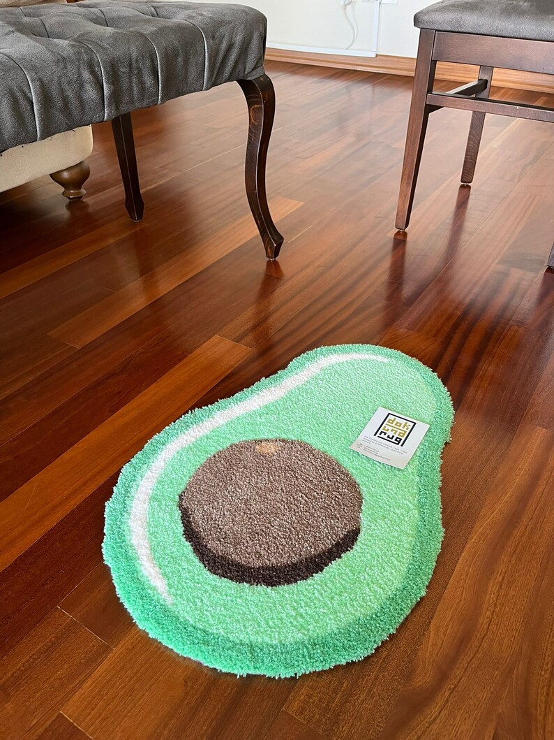 Handmade Avocado Rug: Tufted Green Accent Rug - Etsy