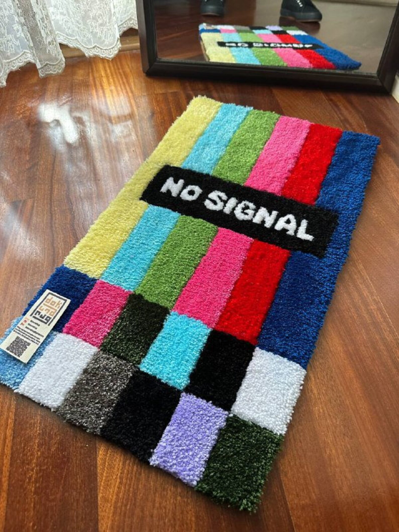 NO SIGNAL RUG / Colorful Handmade Rug, No Signal Tufted Rug, Television ...
