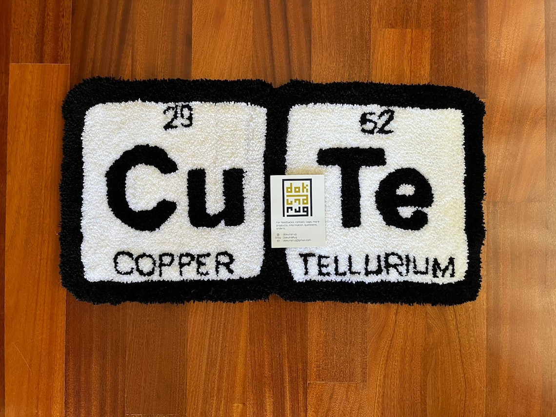 CUTE ELEMENTS RUG Chemistry Joke Rug Tufted Symbols Rug - Etsy