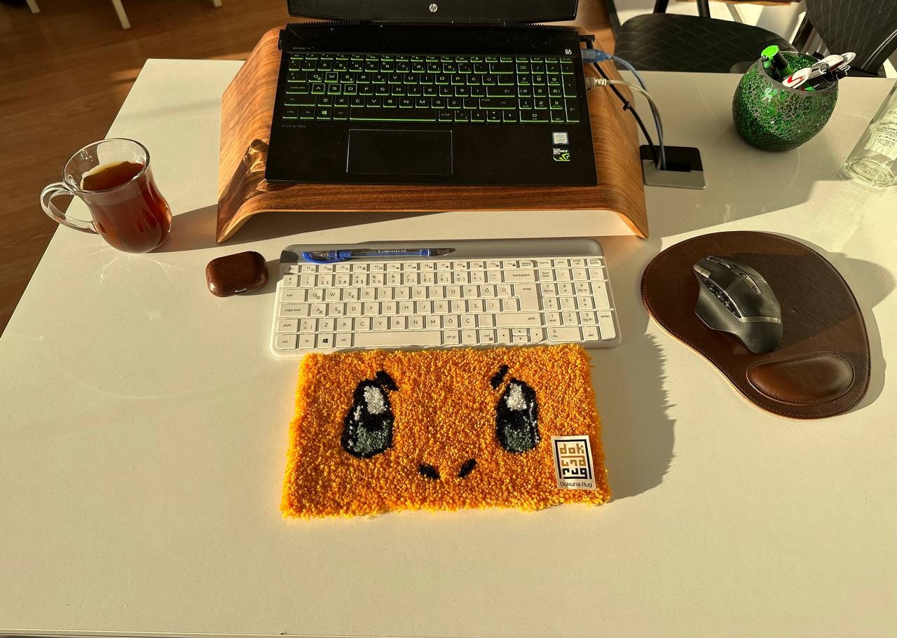 Character Keyboard Rug, Handmade Rug, Study Desk Rug, Tufted Keyboard ...