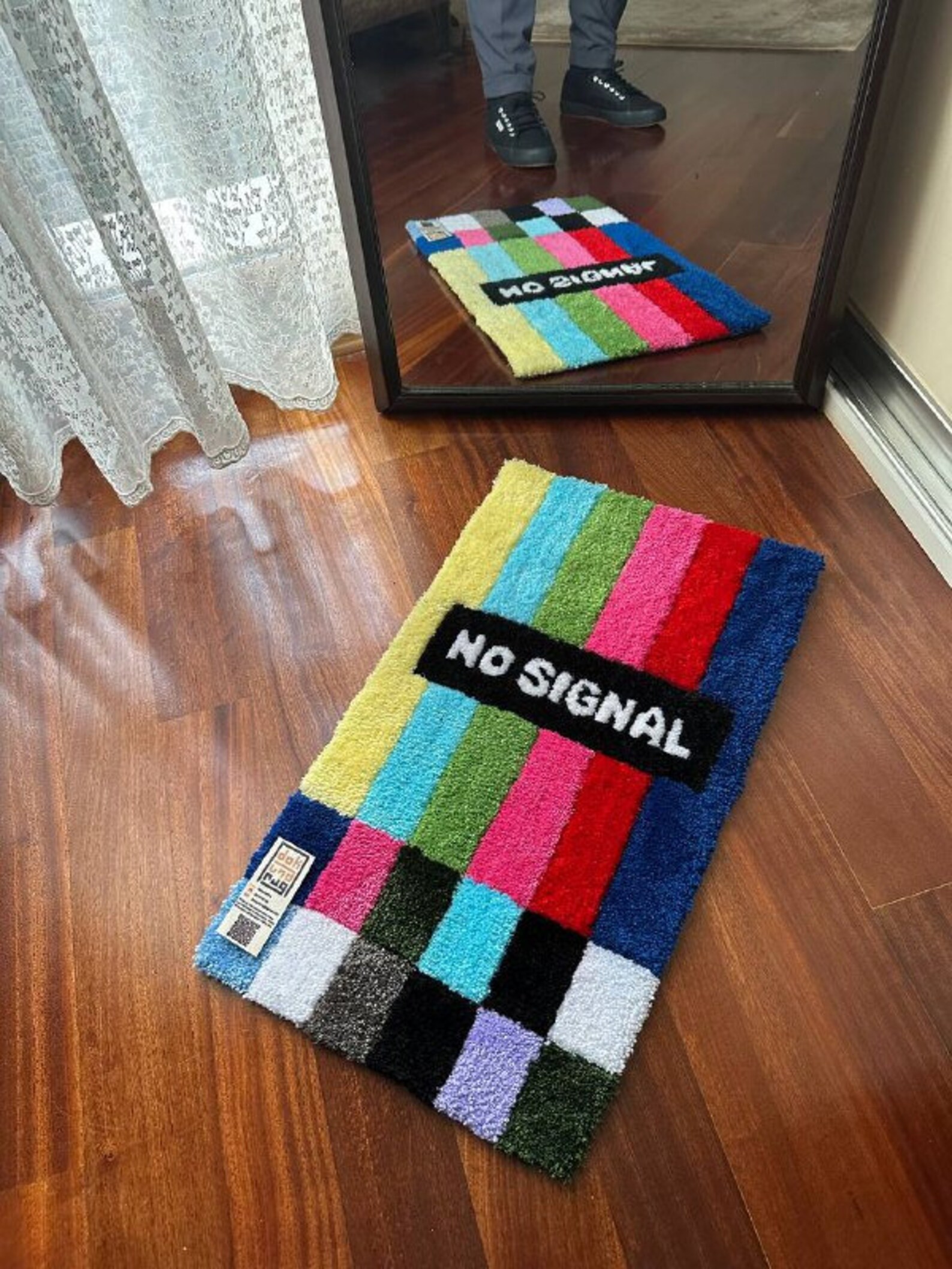 NO SIGNAL RUG / Colorful Handmade Rug, No Signal Tufted Rug, Television ...