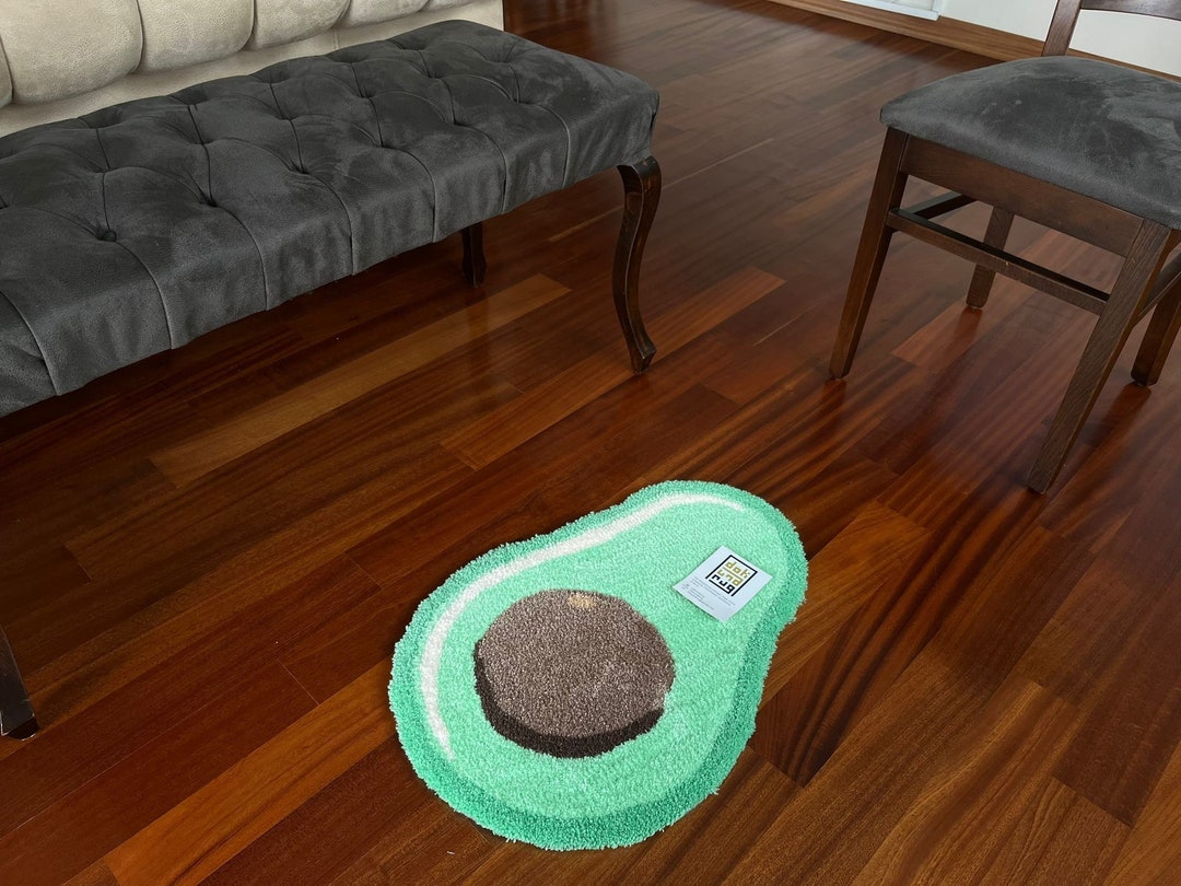 Handmade Avocado Rug: Tufted Green Accent Rug - Etsy