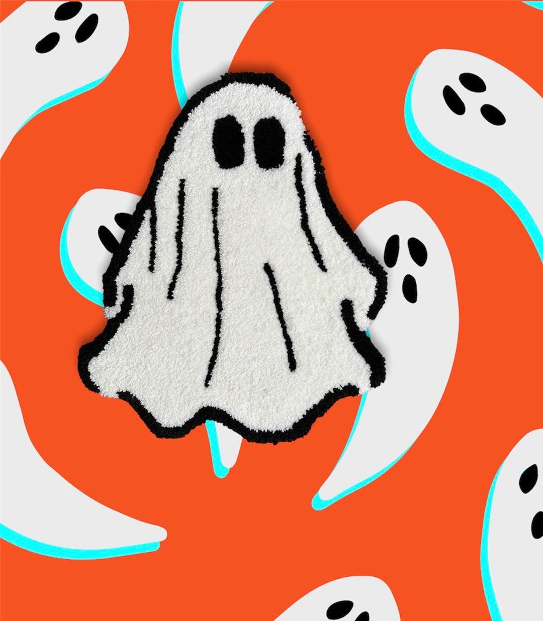 HALLOWEEN GHOST RUG / Different Sizes, Tufted White Ghost Rug, Handmade ...