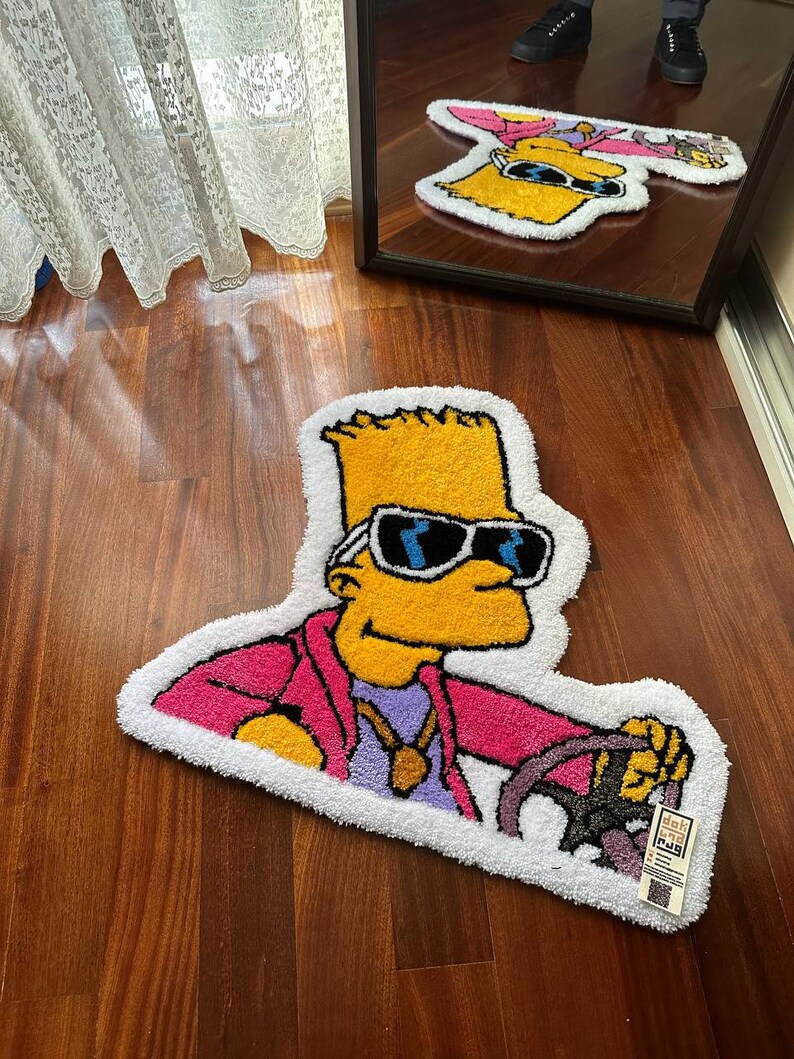 BART SIMPSON RUG / Simpsons Tufted Rug, Cartoon Character Rug, Bart ...