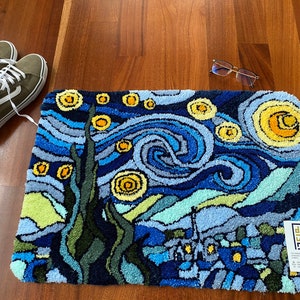 STARRY NIGHT RUG / Painting Tufted Rug, Van Gogh Rug, Handmade Rug ...
