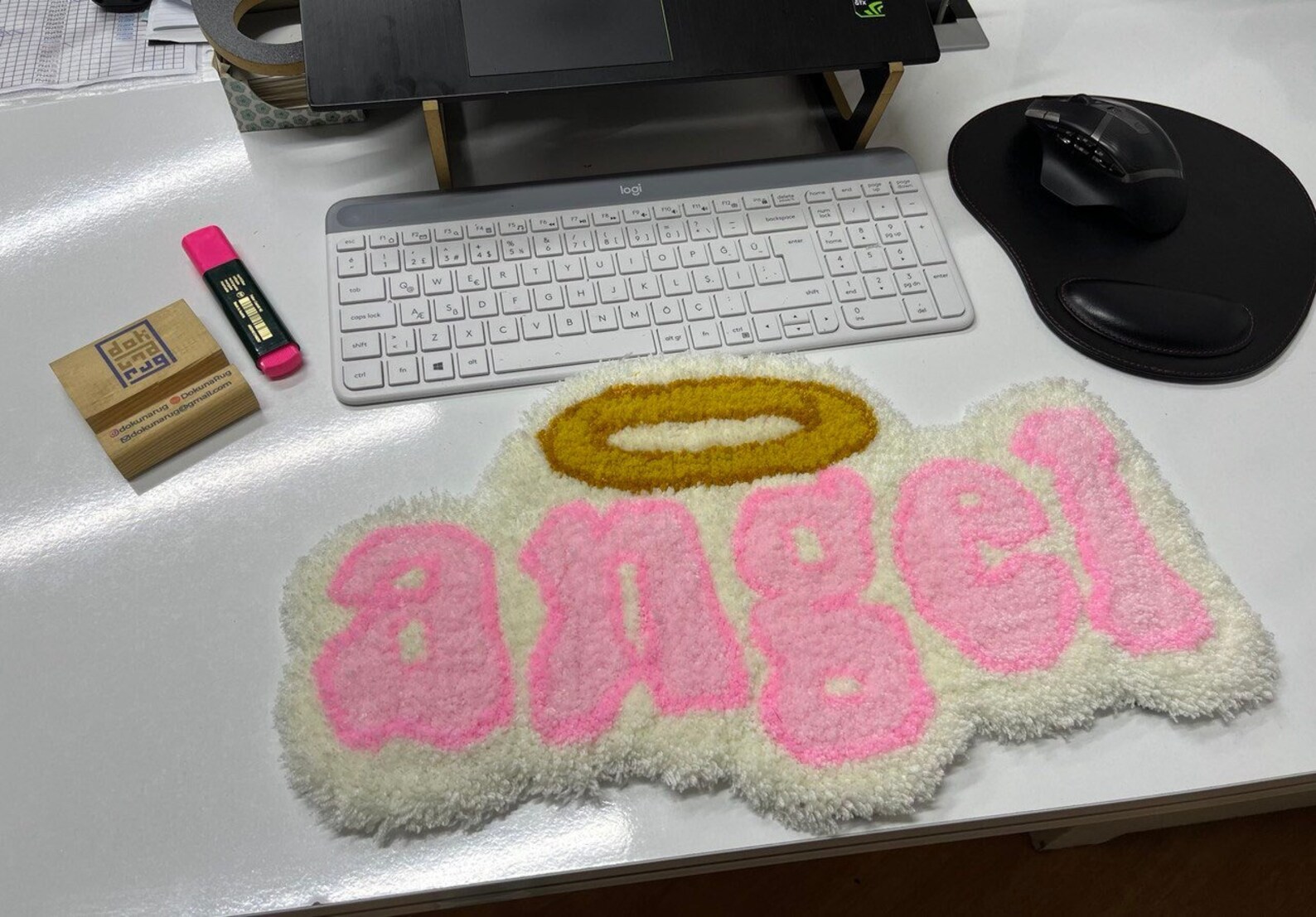 KEYBOARD RUG / 5 Color Options, Handmade Study Desk Rug, Tufted ...
