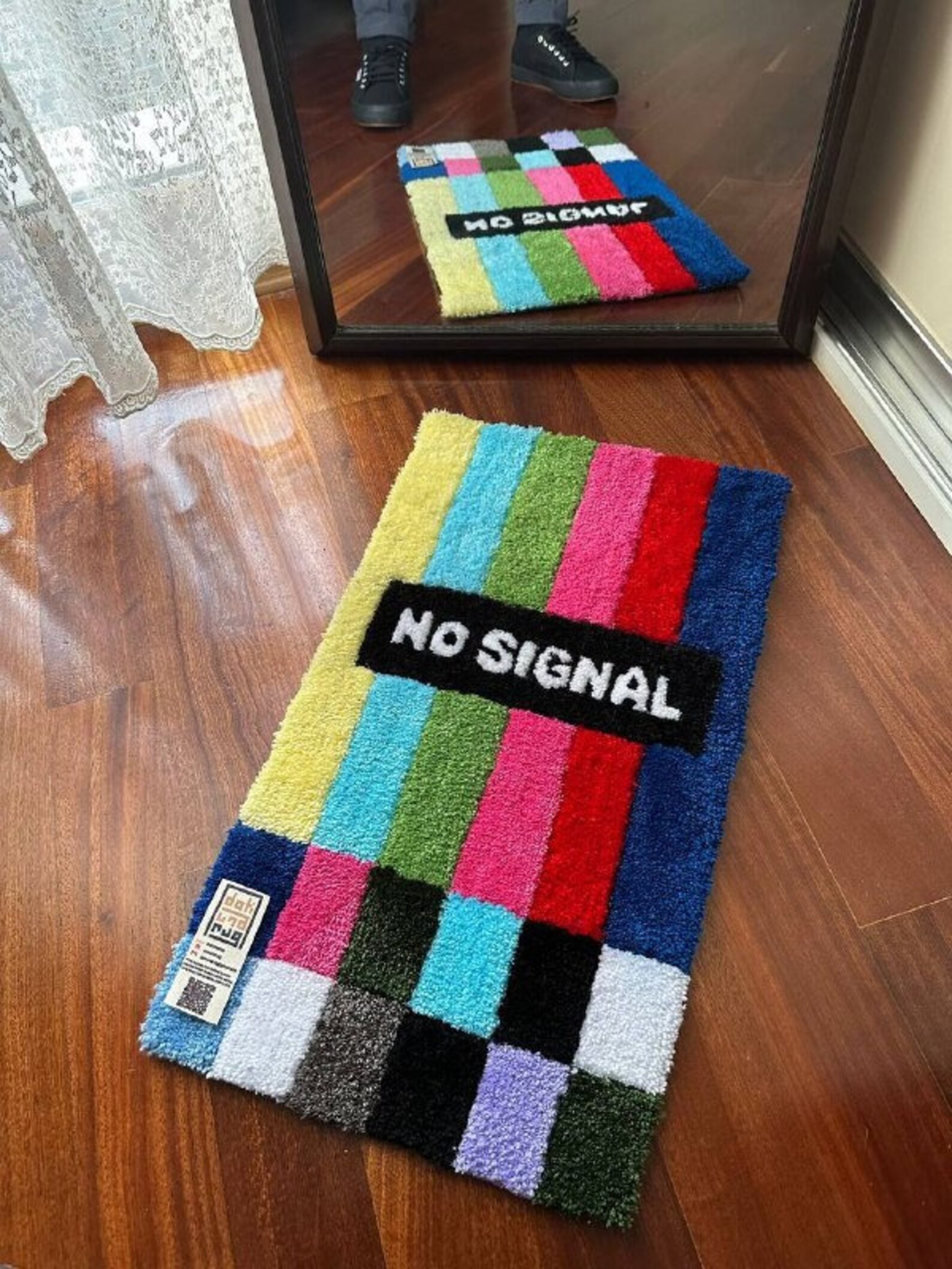 NO SIGNAL RUG / Colorful Handmade Rug, No Signal Tufted Rug, Television ...