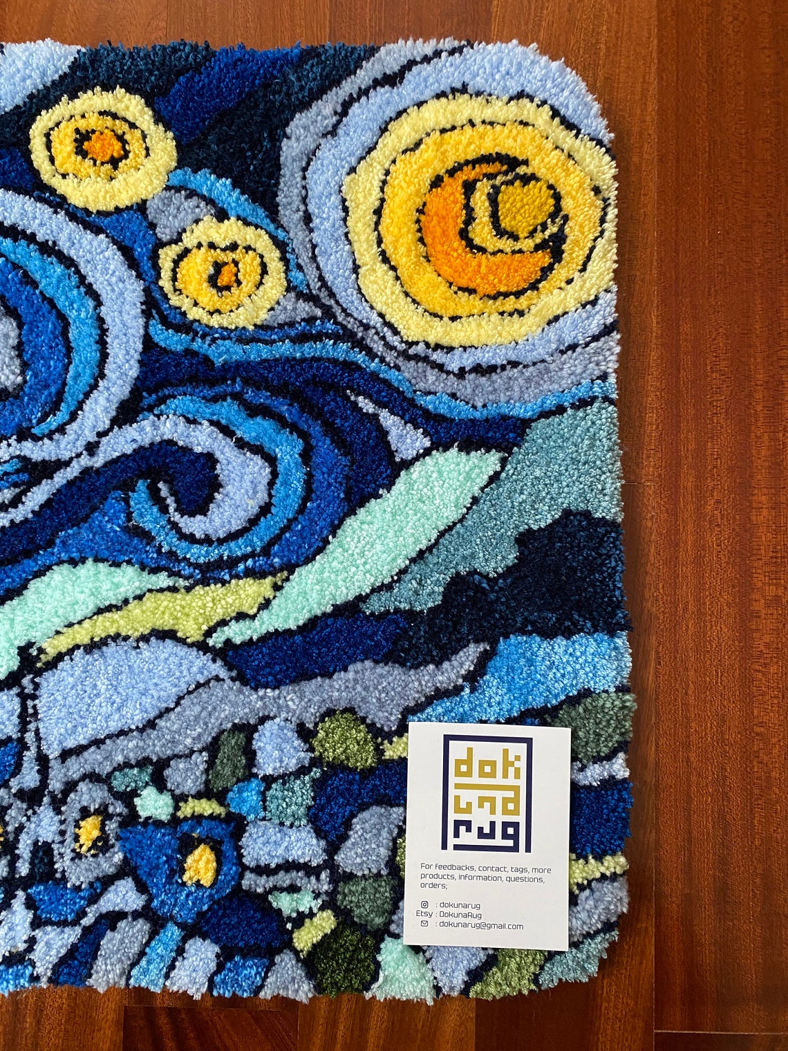 STARRY NIGHT RUG / Painting Tufted Rug, Van Gogh Rug, Handmade Rug ...