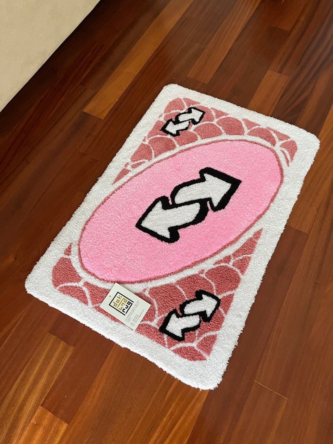 UNO REVERSE RUG / Fluffy Tufted Rug, Table Games Card Rug, Handmade ...