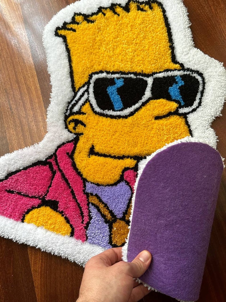 BART SIMPSON RUG / Simpsons Tufted Rug, Cartoon Character Rug, Bart ...