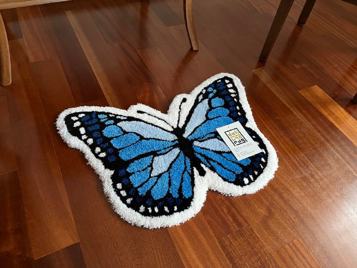 BUTTERFLY RUG / 7 COLOR Options Handmade Tufted Rug - Etsy