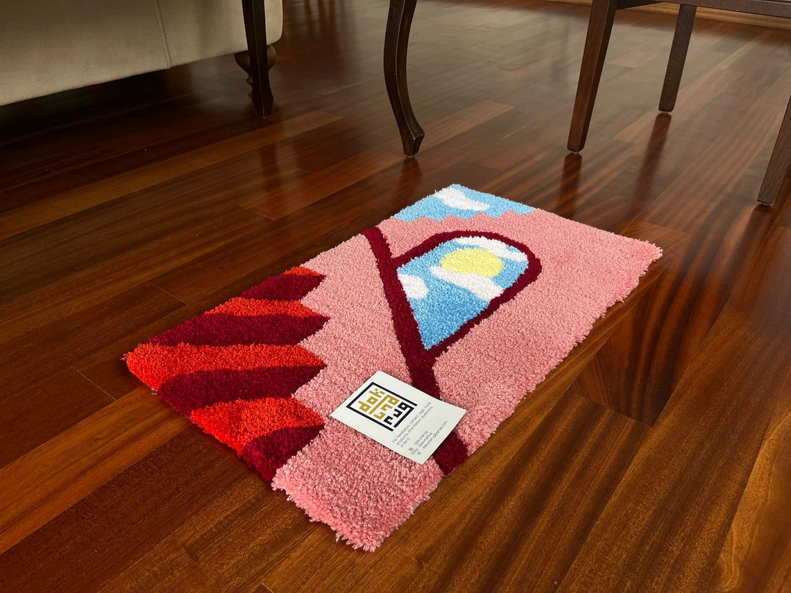VIEW WINDOW RUG / Pink Accent Rug Decor Rug for Rooms Gift - Etsy