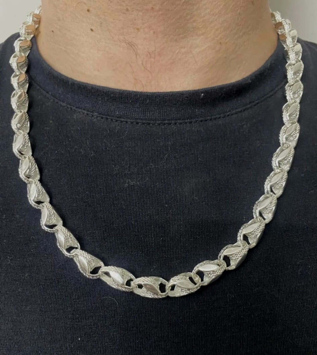 Silver Tulip Chain 10mm Gent's Ladies Sterling 925 UK Made - Etsy