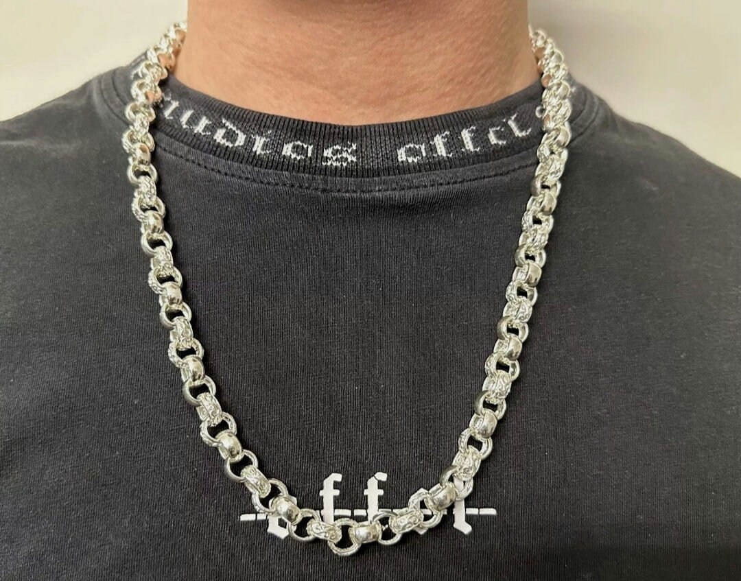 Silver Belcher Chain 10mm Gent's Men's Sterling 925 UK Made - Etsy