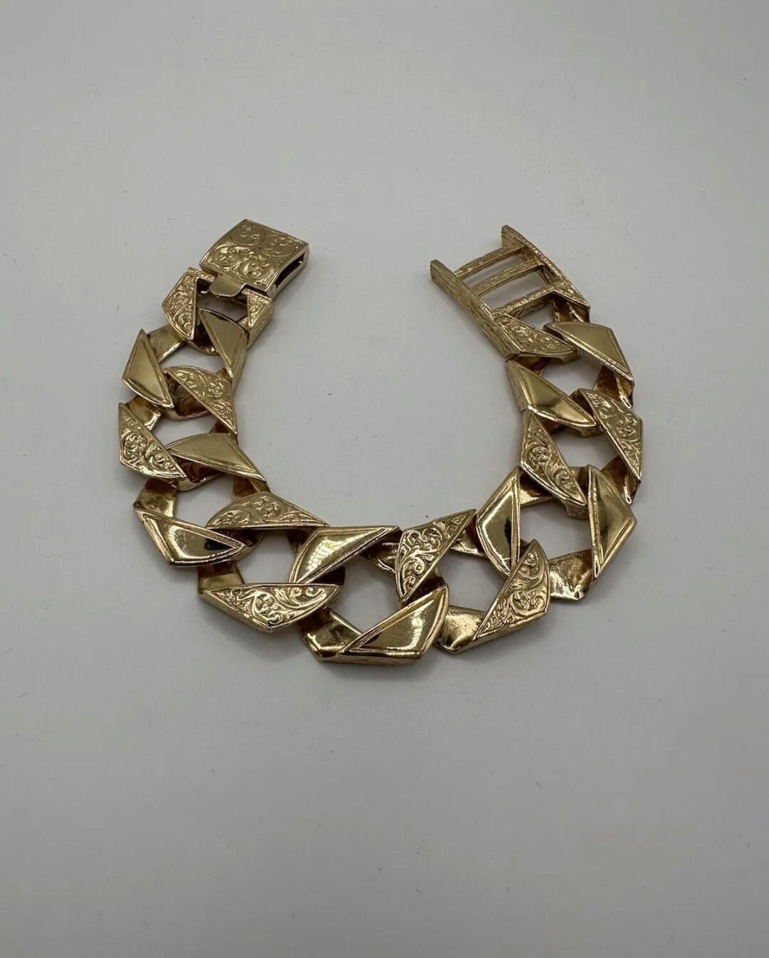 9ct Gold on Silver 22mm Old School Chaps Curb Bracelet. Bespoke UK Made ...