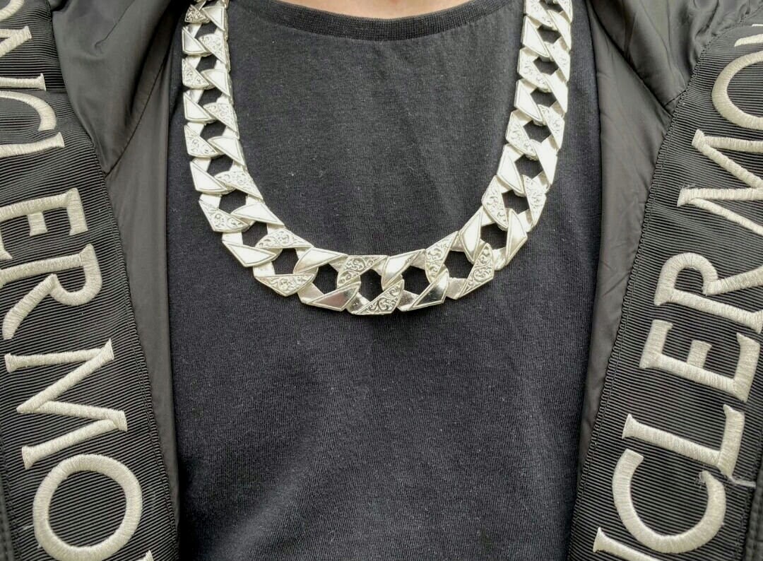 Silver Chaps Chain Men's Gent's 20mm Sterling 925 Old School Curb UK ...