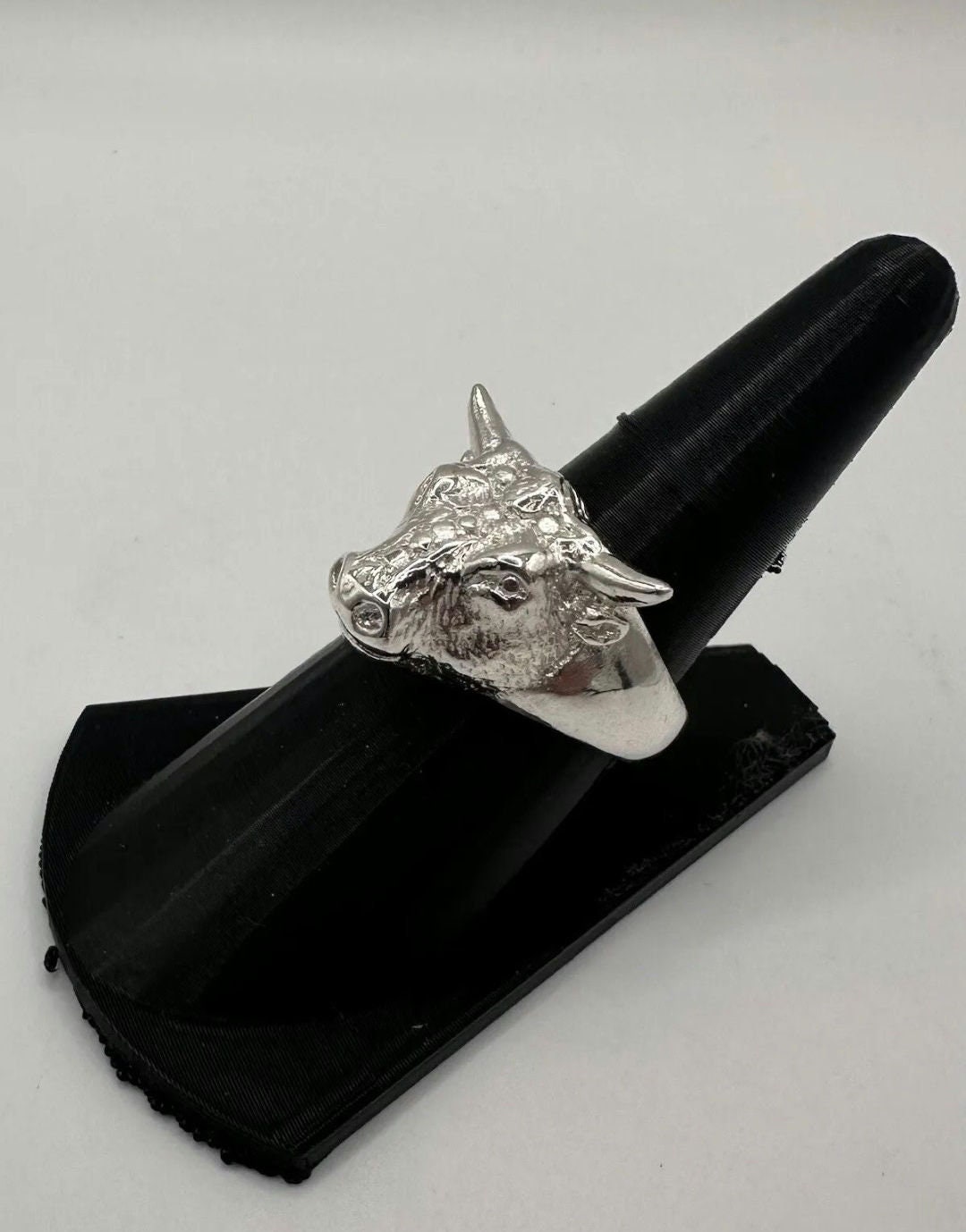 Silver Bull Ring Men's Gent's Sterling 925 Heavy ALL Sizes - Etsy