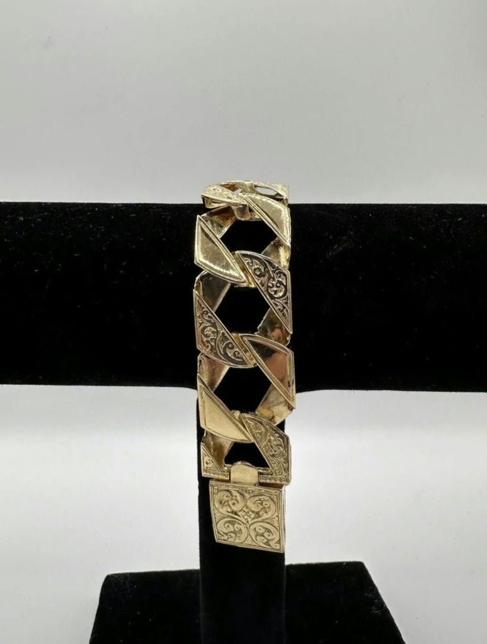 9ct Gold on Silver 22mm Old School Chaps Curb Bracelet. Bespoke UK Made ...