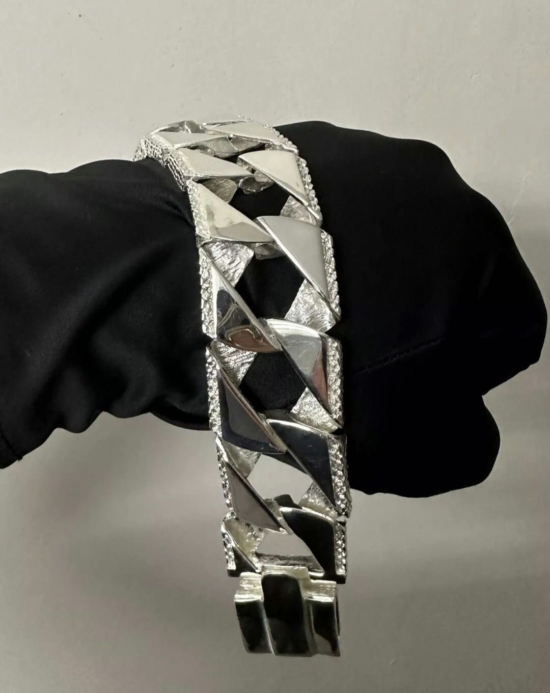 Sterling Silver Huge XL 30mm Old School Chaps Curb Bracelet. 925 ...