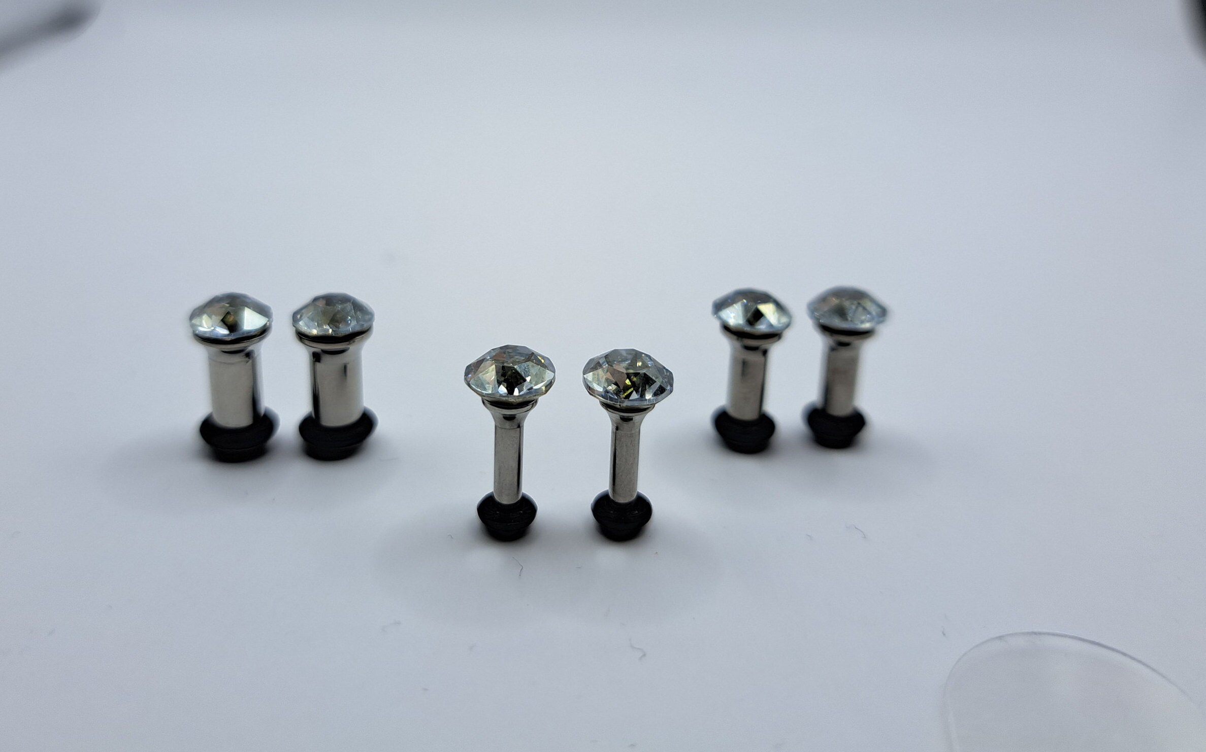 Crystal Blue Diamond Plugs, Gauges, or Tunnels, Silver and Clear: 2g ...