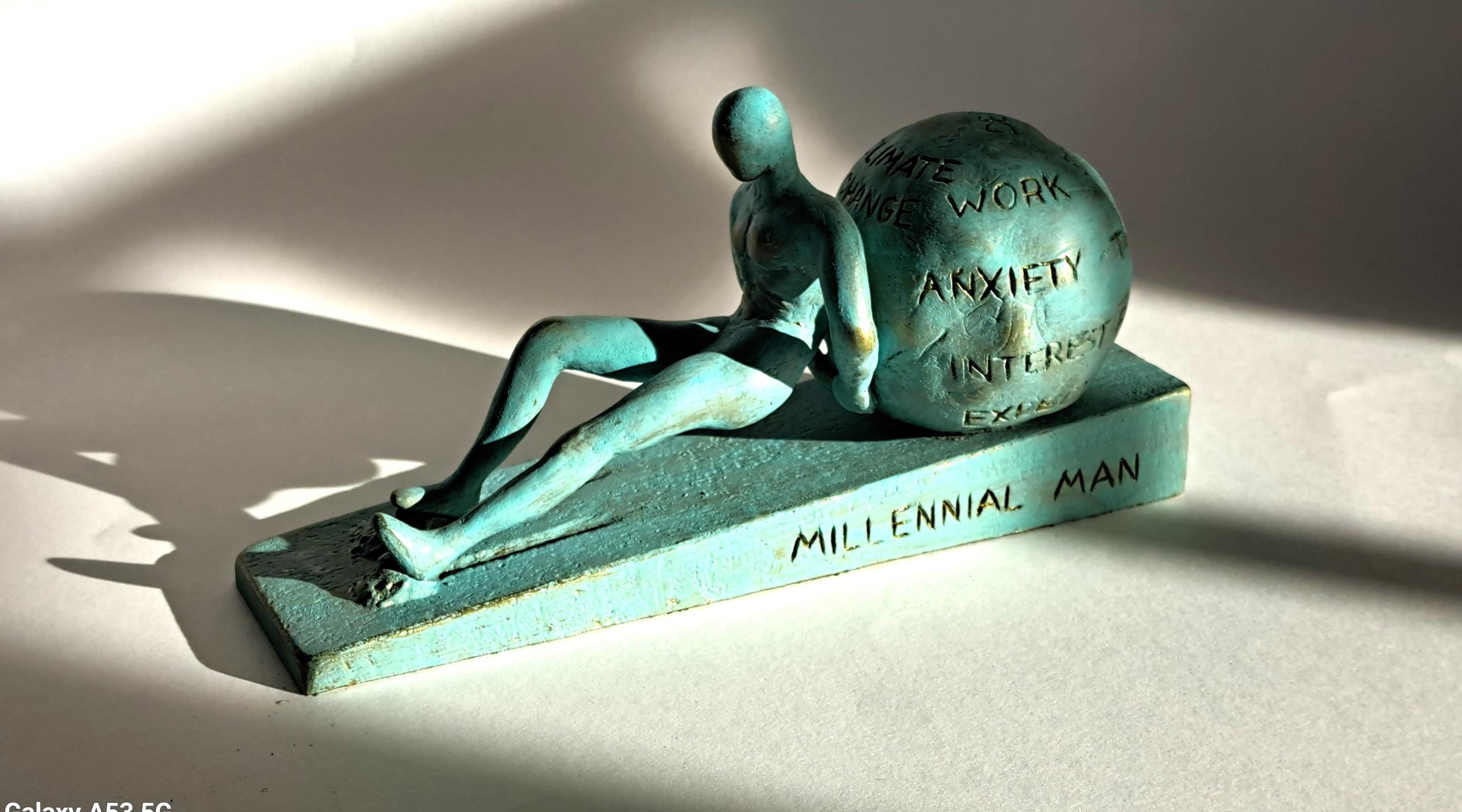 Millennial Man, Bronze Statue Motivational Figurine. Wellbeing Gift. - Etsy