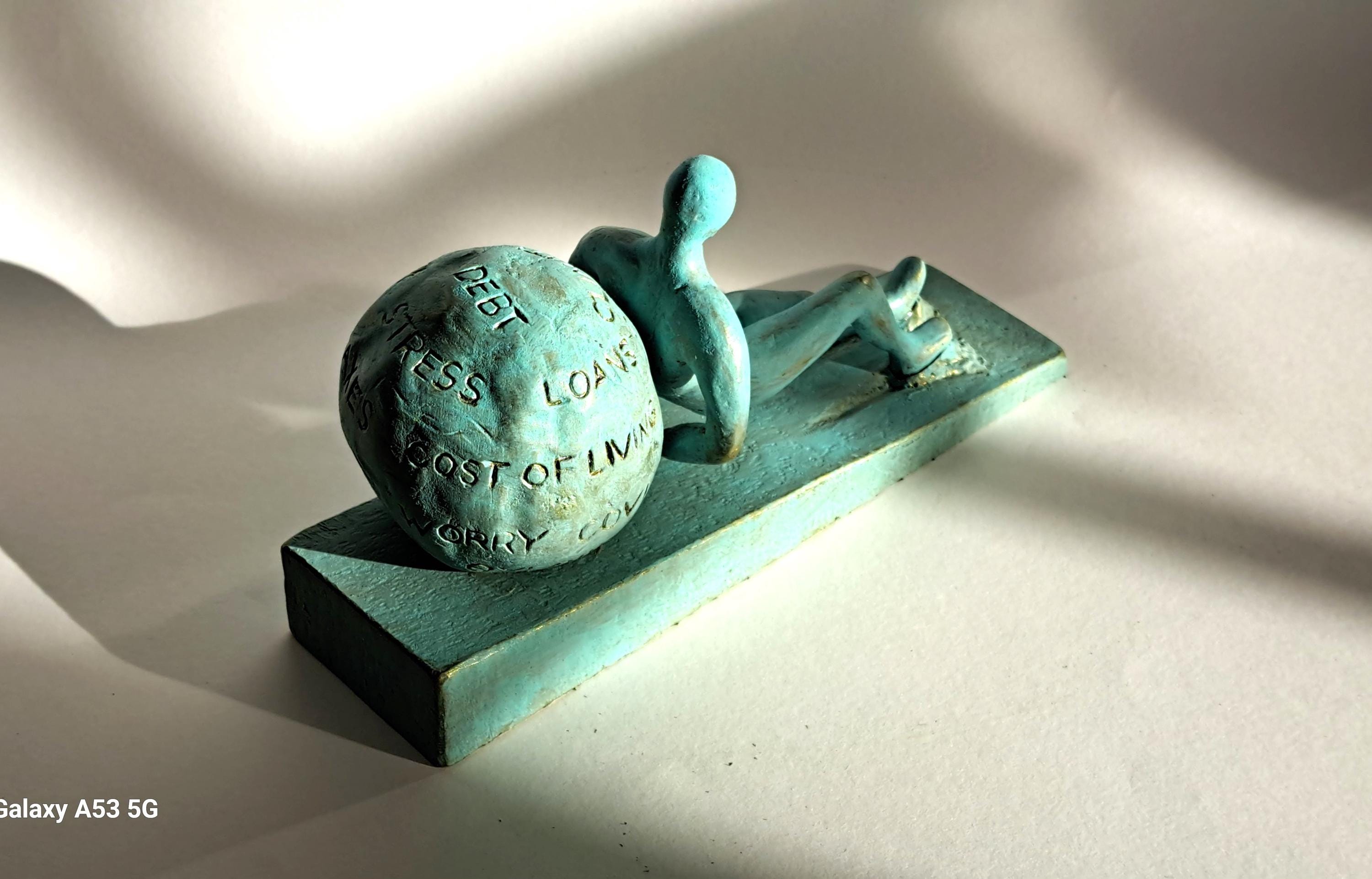 Millennial Man, Bronze Statue Motivational Figurine. Wellbeing Gift. - Etsy