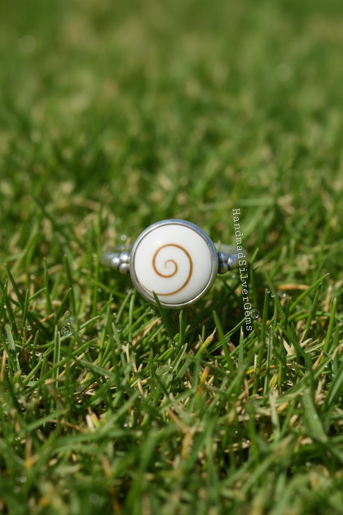 Shiva Eye Shell Ring Sterling Silver | Handmade Ocean Spiral Jewelry - Etsy