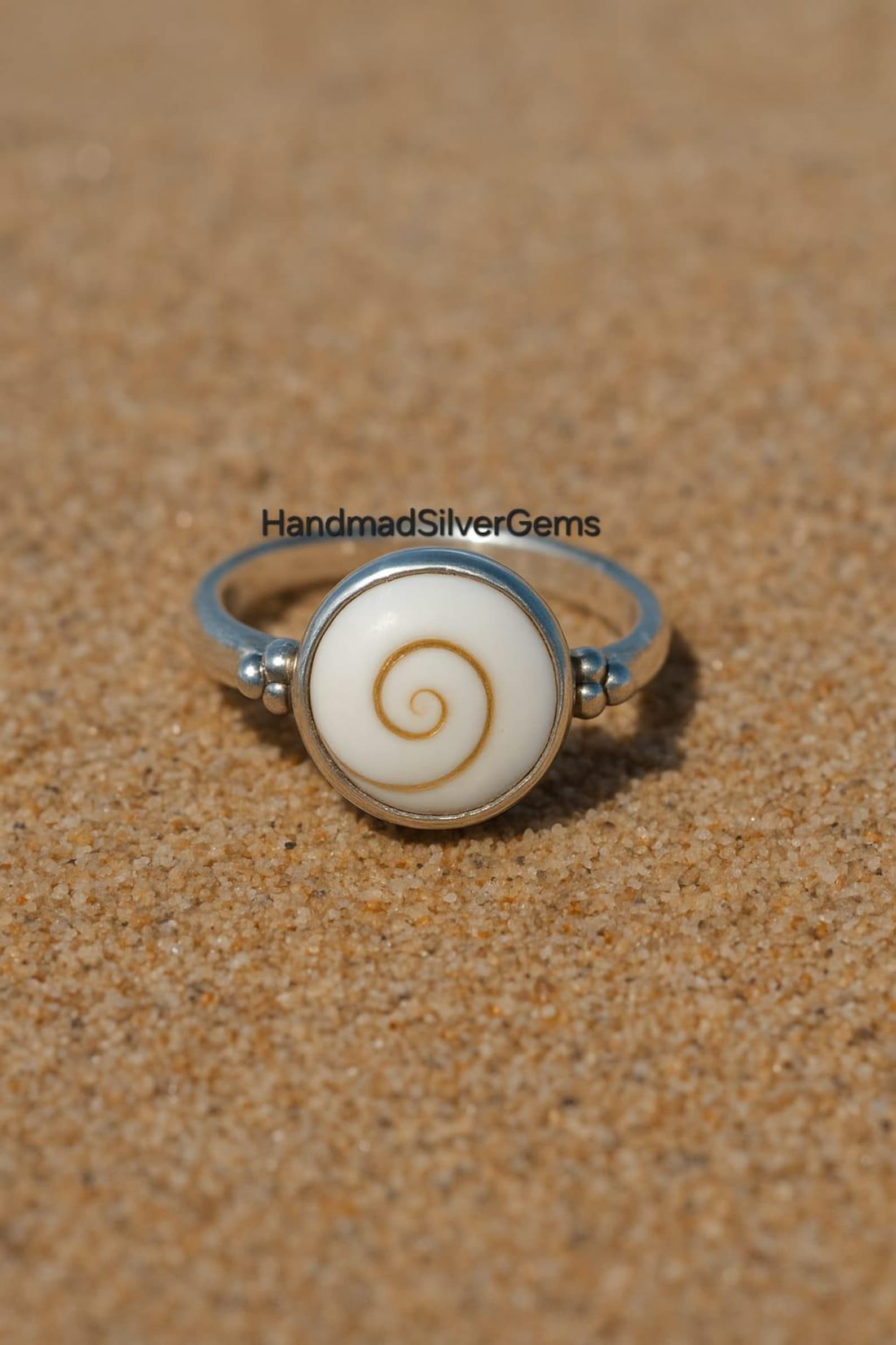 Shiva Eye Shell Ring Sterling Silver | Handmade Ocean Spiral Jewelry - Etsy