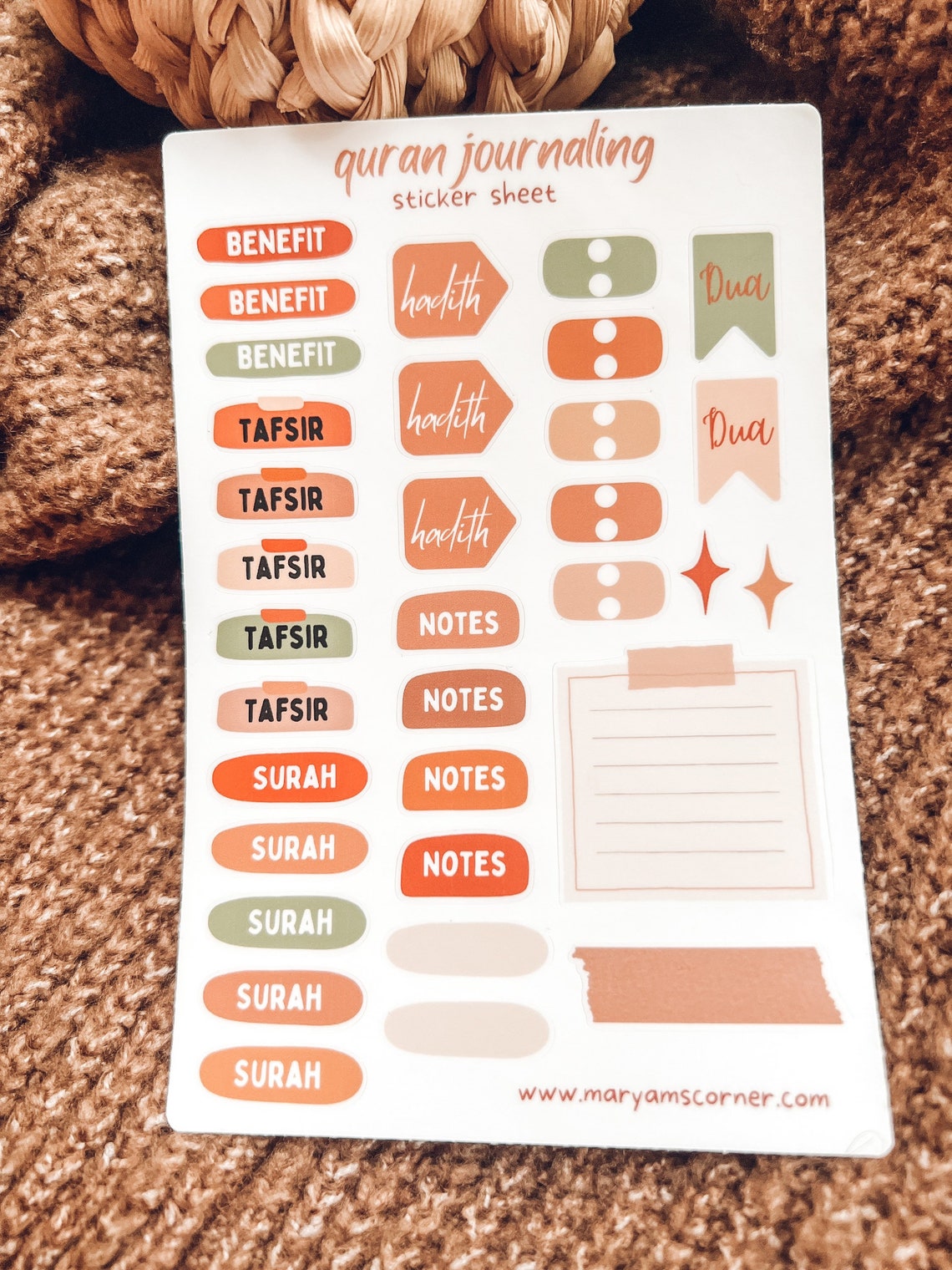 Quran Journaling Sticker Sheet Quran Stickers Journaling - Etsy