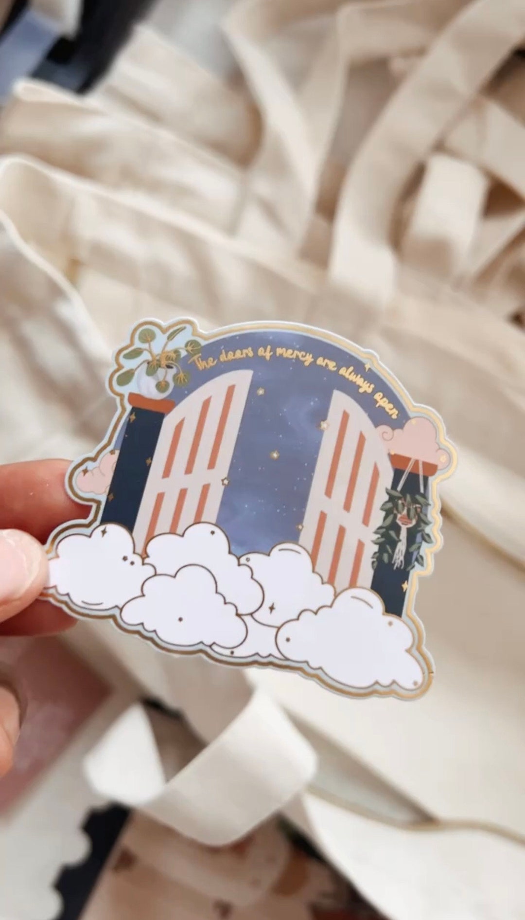 Gold Foiled Doors of Mercy Sticker, Islamic Sticker, Hijabi Sticker ...