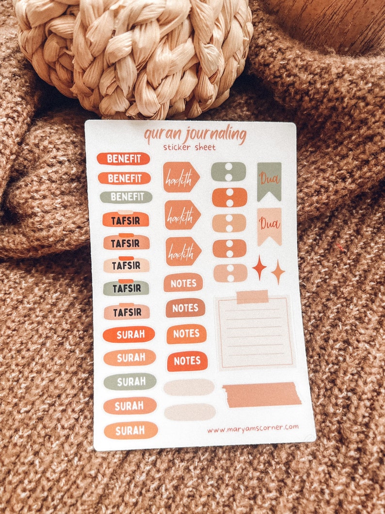 Quran Journaling Sticker Sheet Quran Stickers Journaling - Etsy