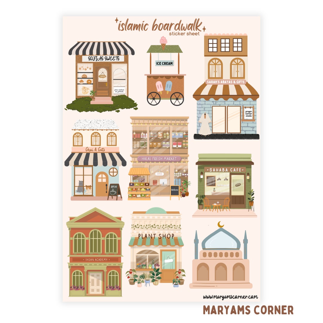Islamic Boardwalk Sticker Sheet, Islamic Sticker Sheet, Islamic Sticker ...