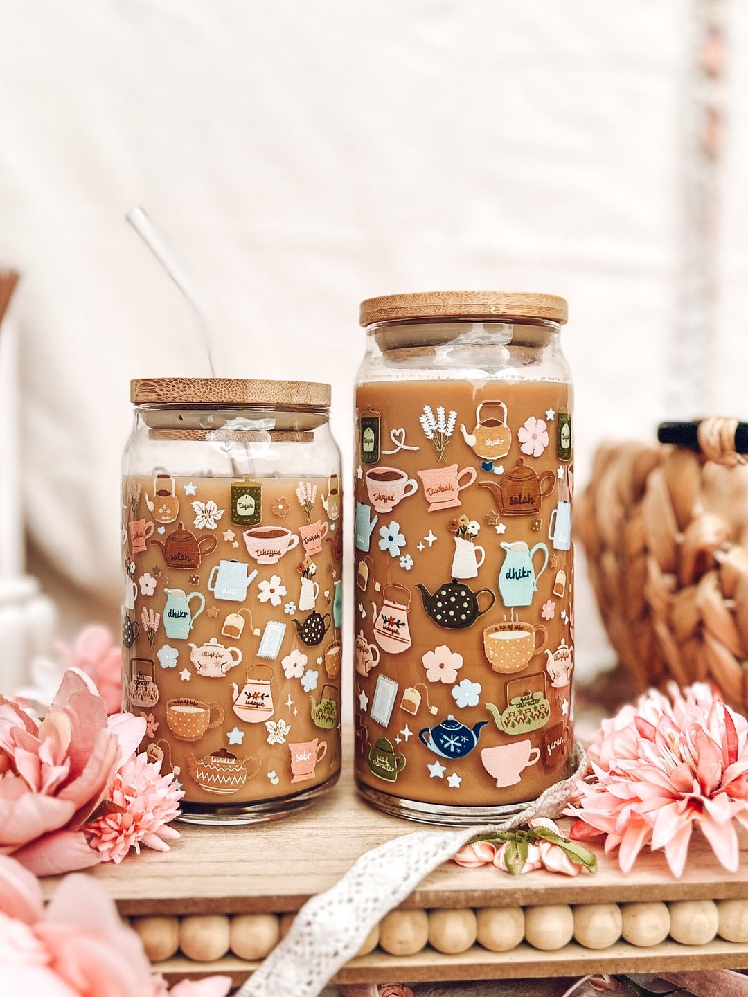 Righteous Actions Glass Cup, Islamic Glass Cup, Muslim Cup, Eidgifts ...