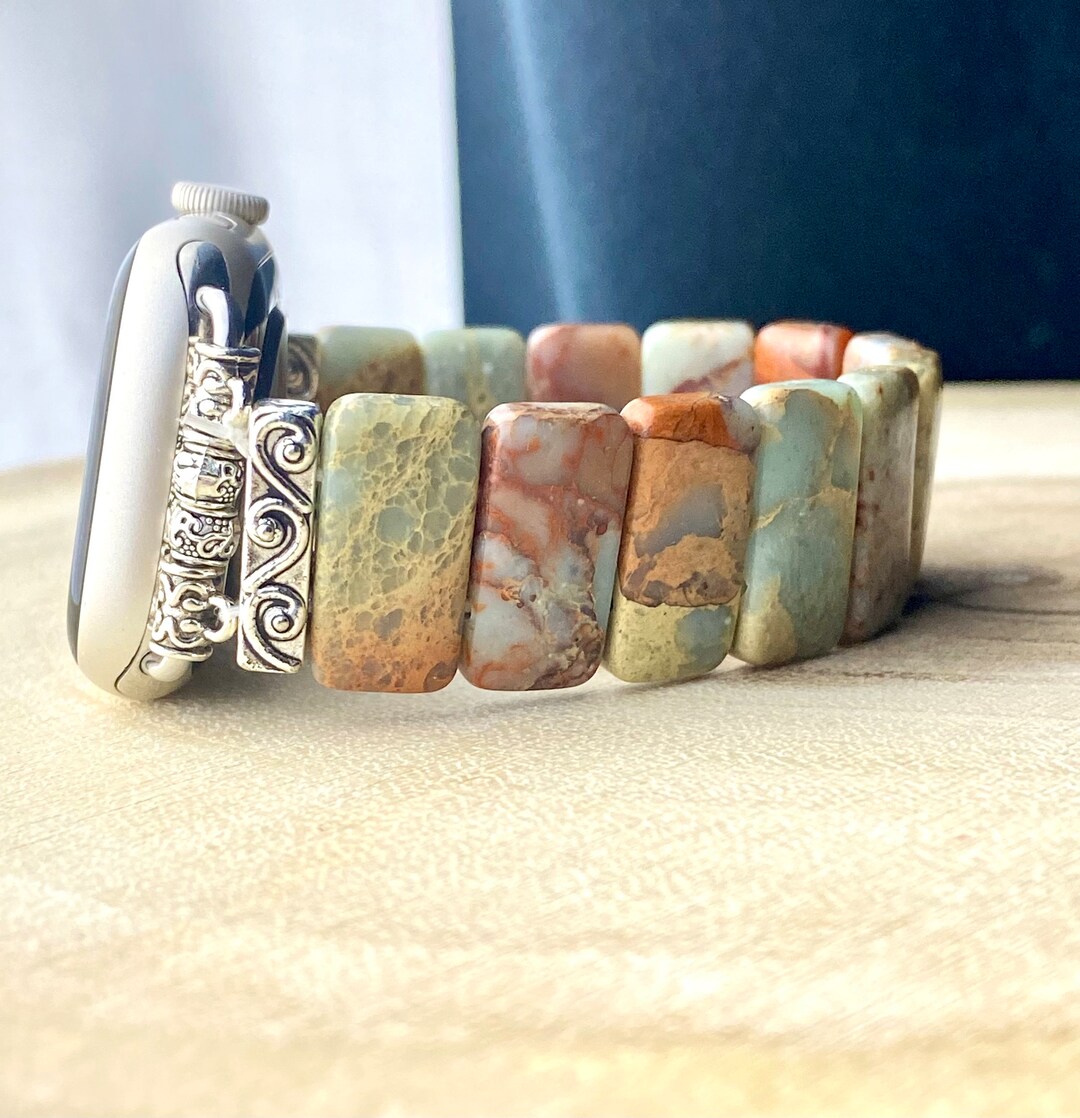 Amazonite Natural Stone Apple Watch Strap for Series 5/6/7/8/9/10, SE ...