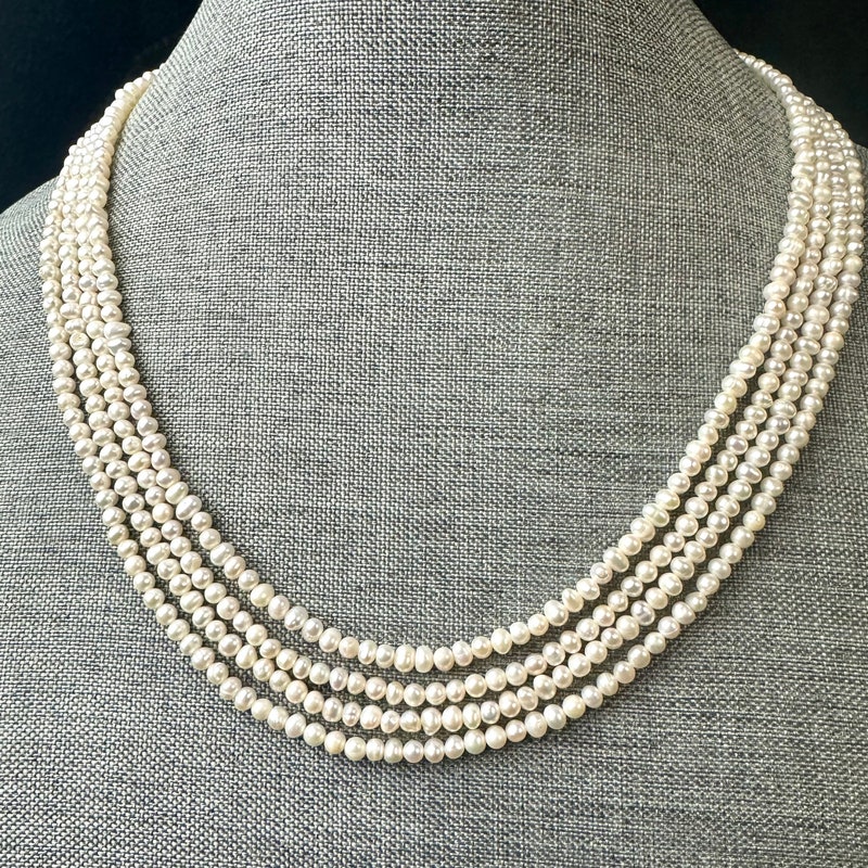 Multi Strand Pearl Necklace - Etsy