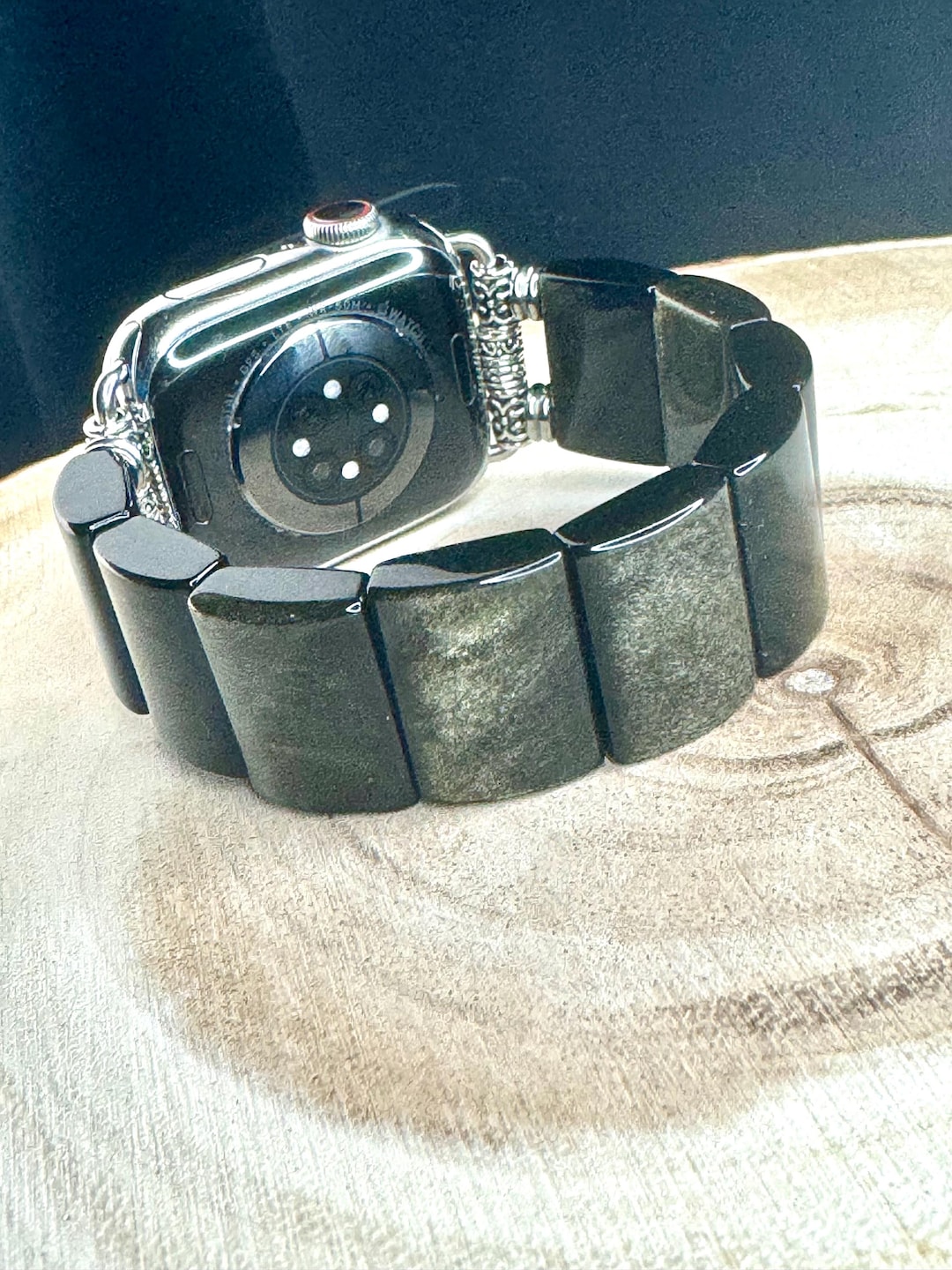 Obsidian Apple Watch Strap for All Models . Genuine Carved Obsidian ...