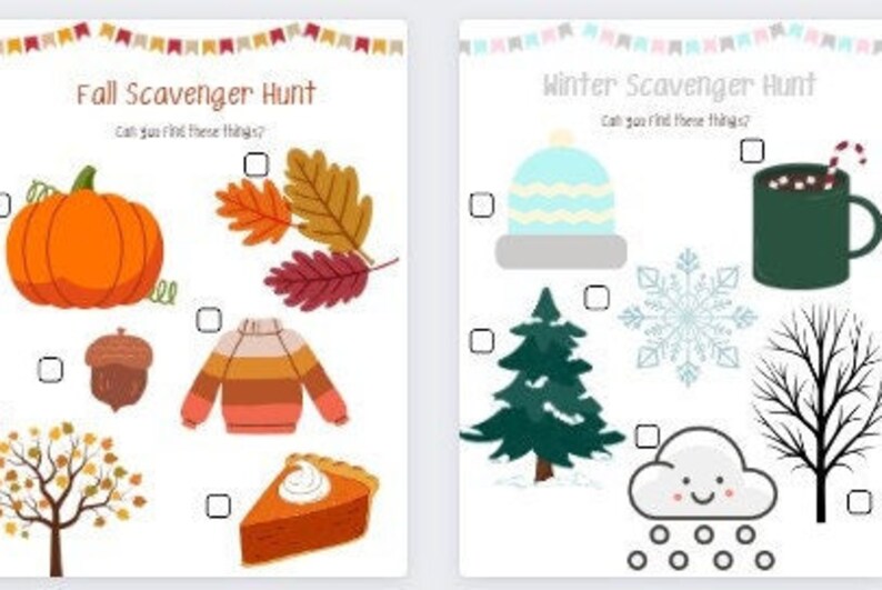 4 Seasons Scavenger Hunt Pack - Etsy