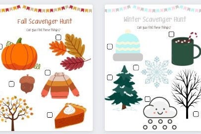 4 Seasons Scavenger Hunt Pack - Etsy