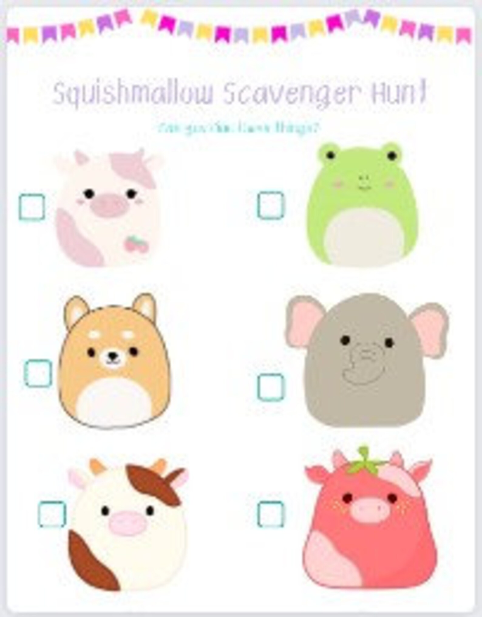 Squishmallow Themed Scavenger Hunt - Etsy Canada