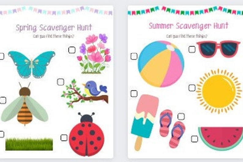 4 Seasons Scavenger Hunt Pack - Etsy