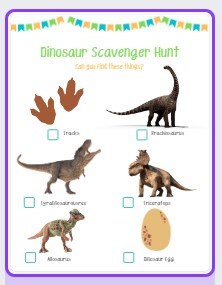 Dinosaur Themed Scavenger Hunt - Etsy