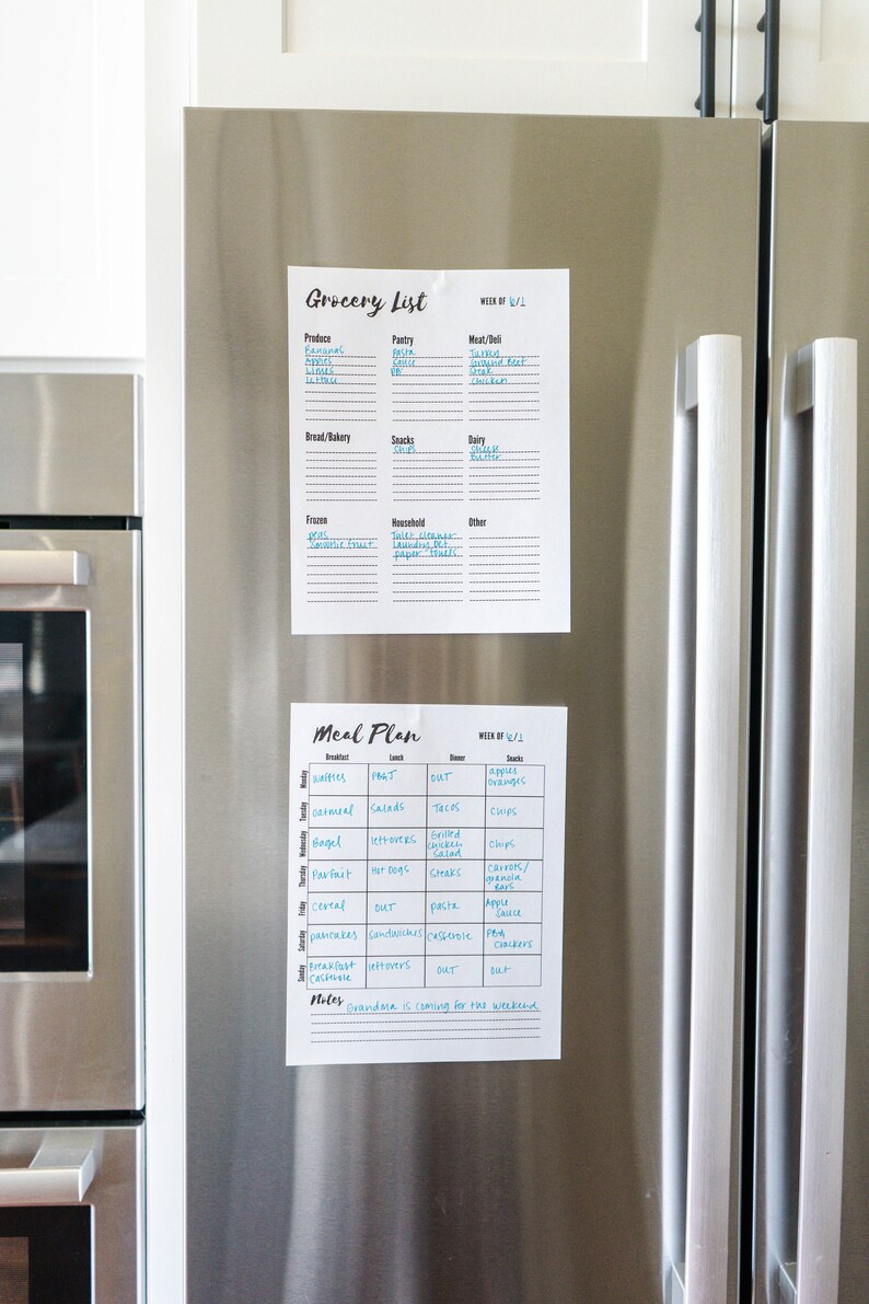 Lista de compras semanal imprimible y plan de comidas - Etsy México