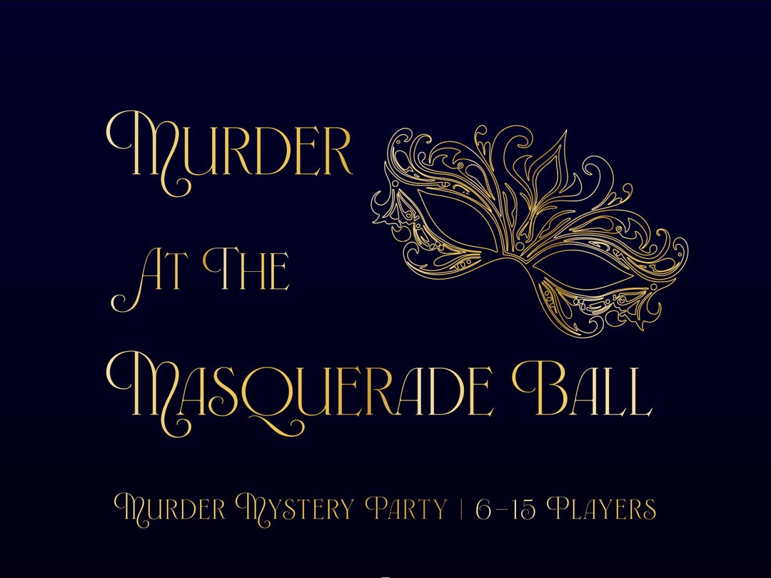 Masquerade Murder Mystery Game for 6-15 Players - Instant Download PDF ...